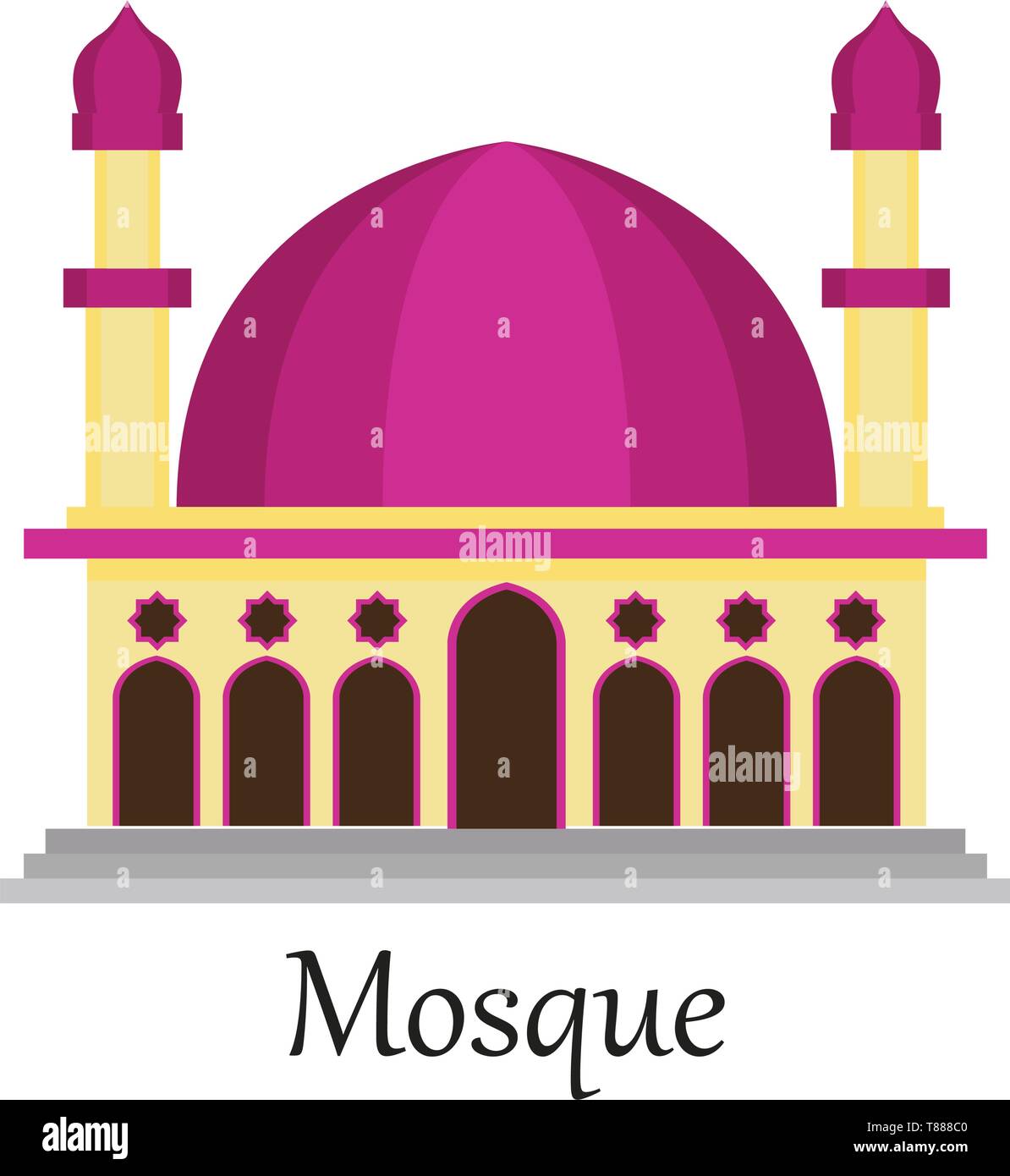 Mosque Masjid for Muslim pray icon. vector illustration Stock Vector ...
