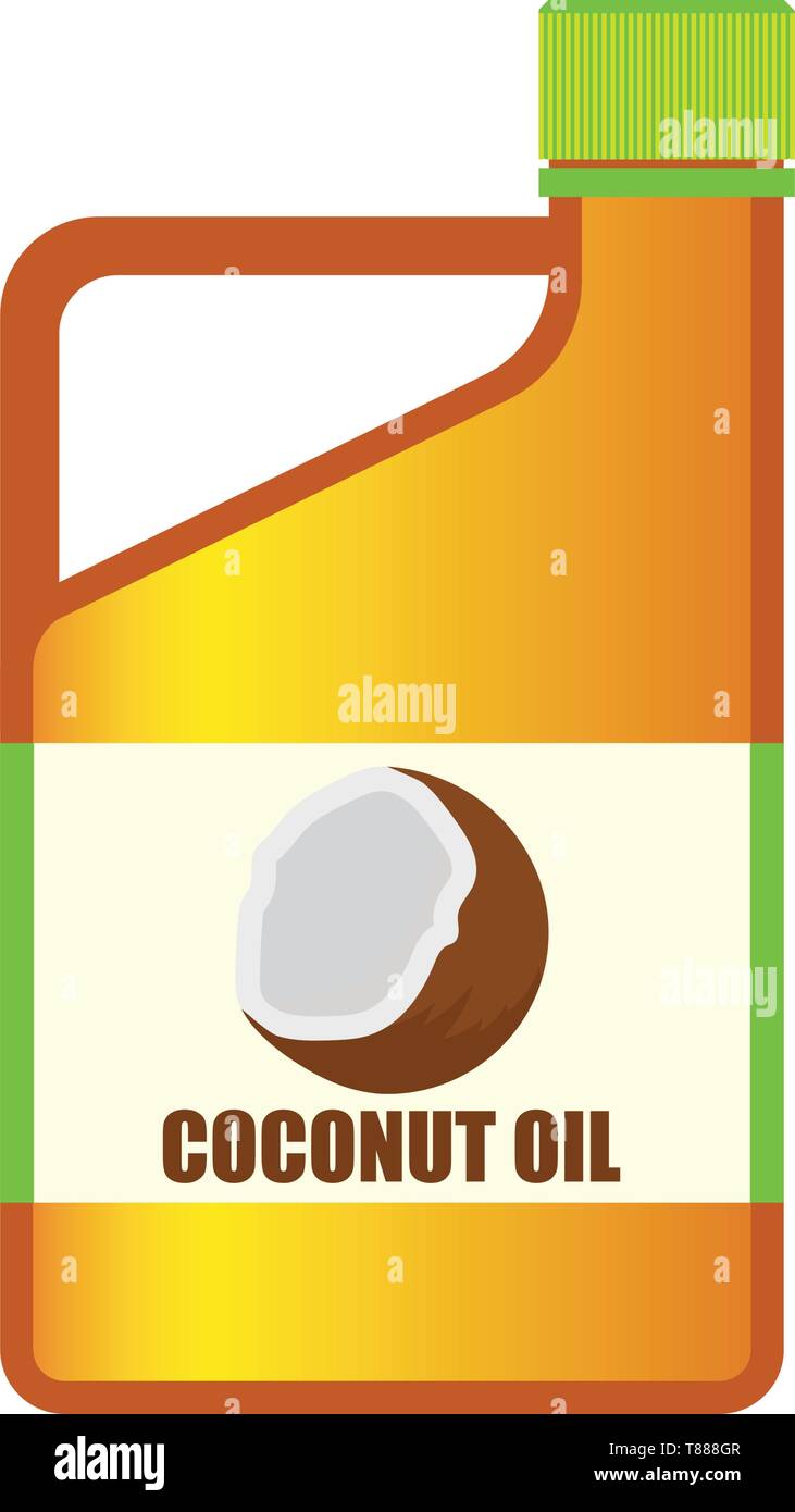 coconut fruit and coconut oil concept. vector illustration Stock Vector ...