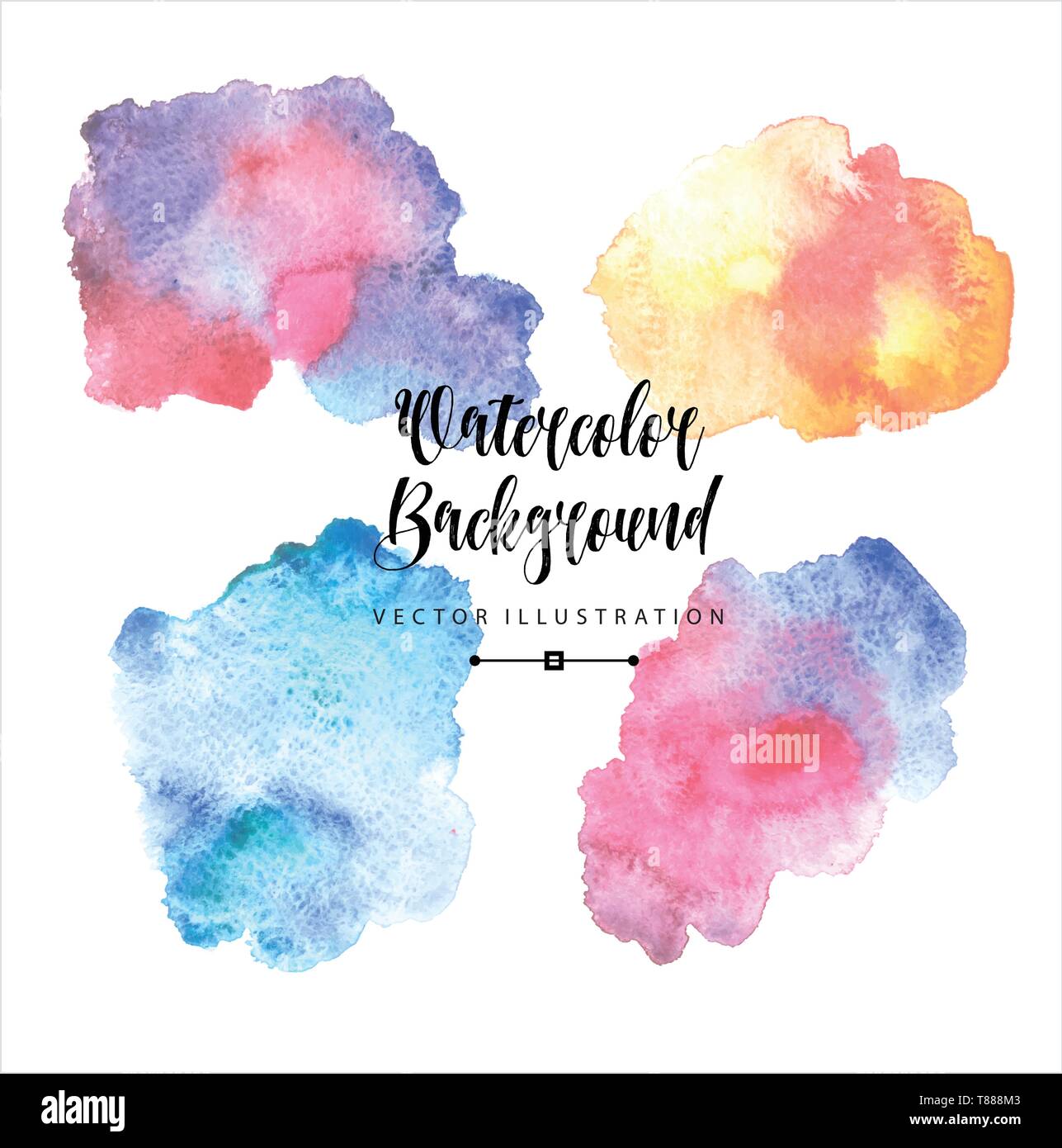Abstract hand drawn watercolor blots background. Vector illustration ...
