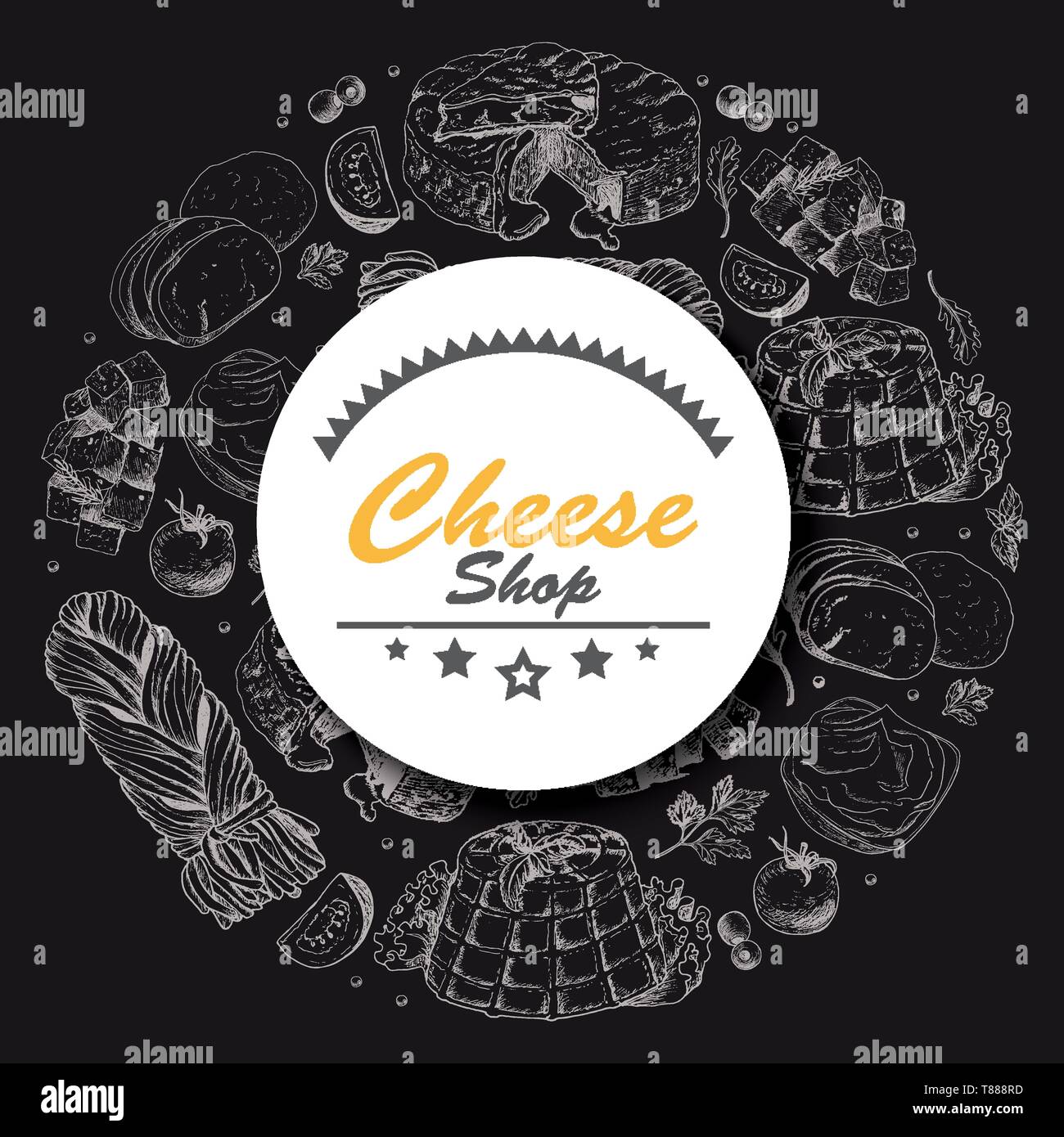 Types of cheese Stock Vector Images - Alamy