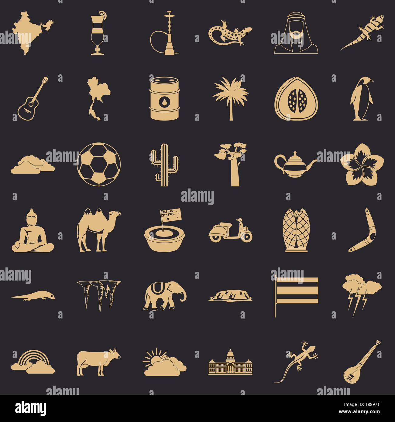 Buddha icons set, simple style Stock Vector Image & Art - Alamy