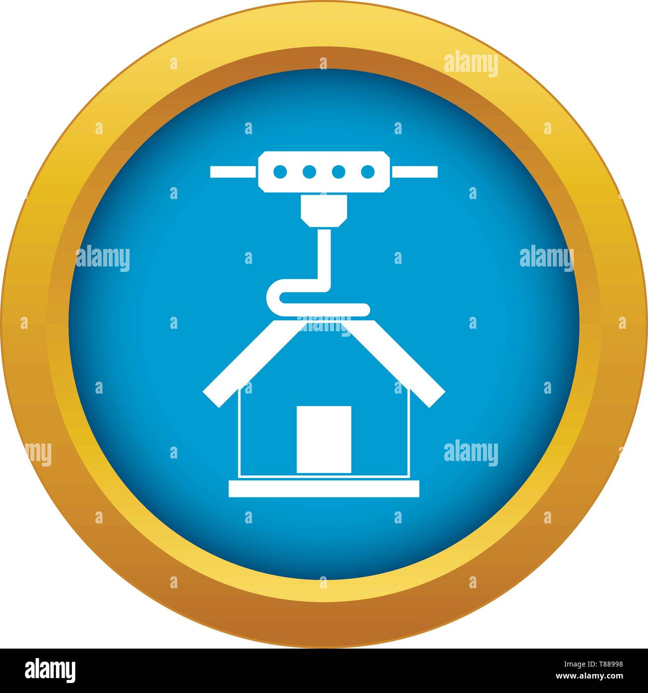 3d printer printing house icon blue vector isolated Stock Vector Image ...
