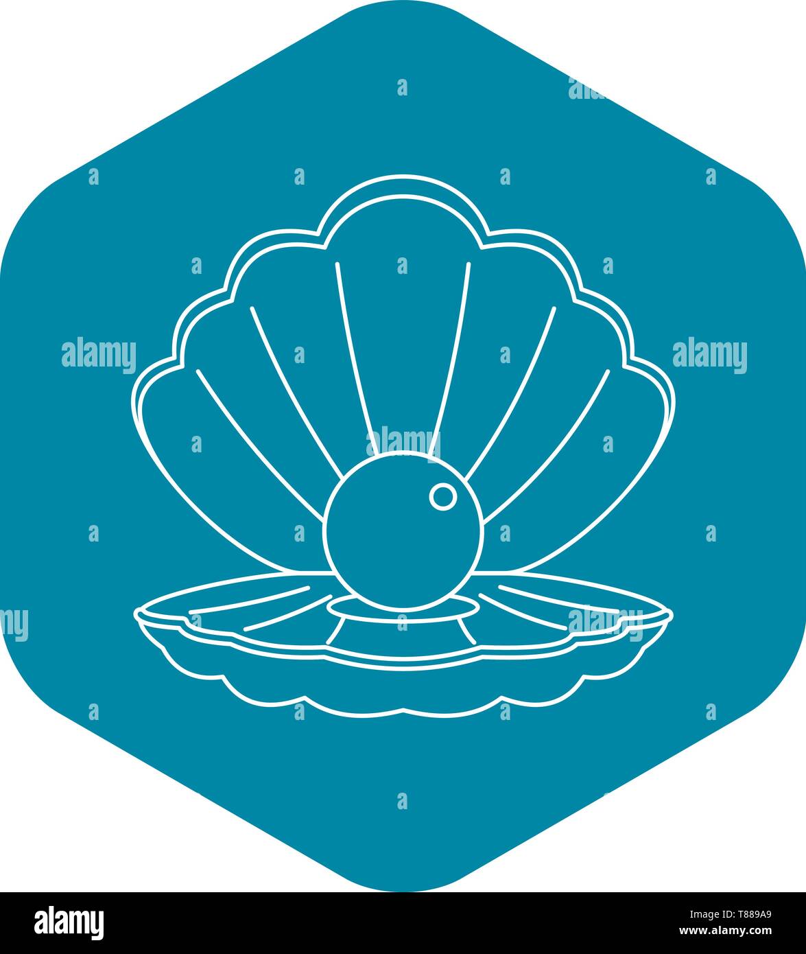 Seashell With Pearl Outline
