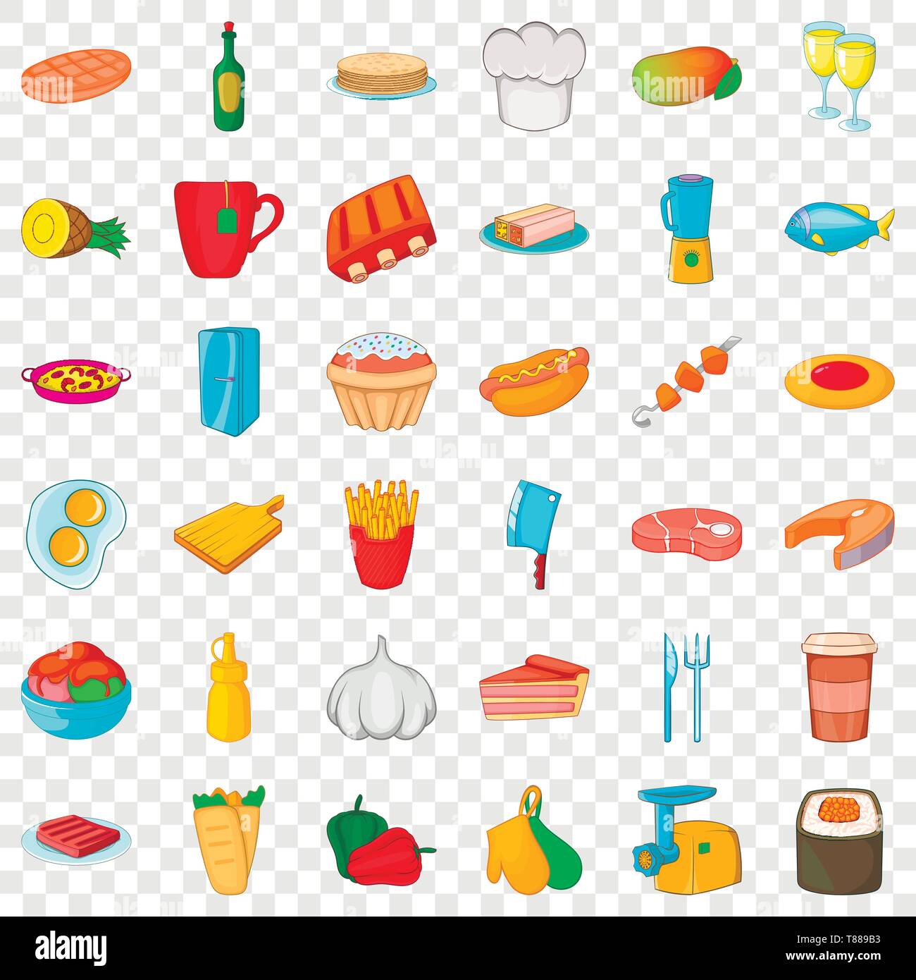 Big dinner icons set, cartoon style Stock Vector Image & Art - Alamy