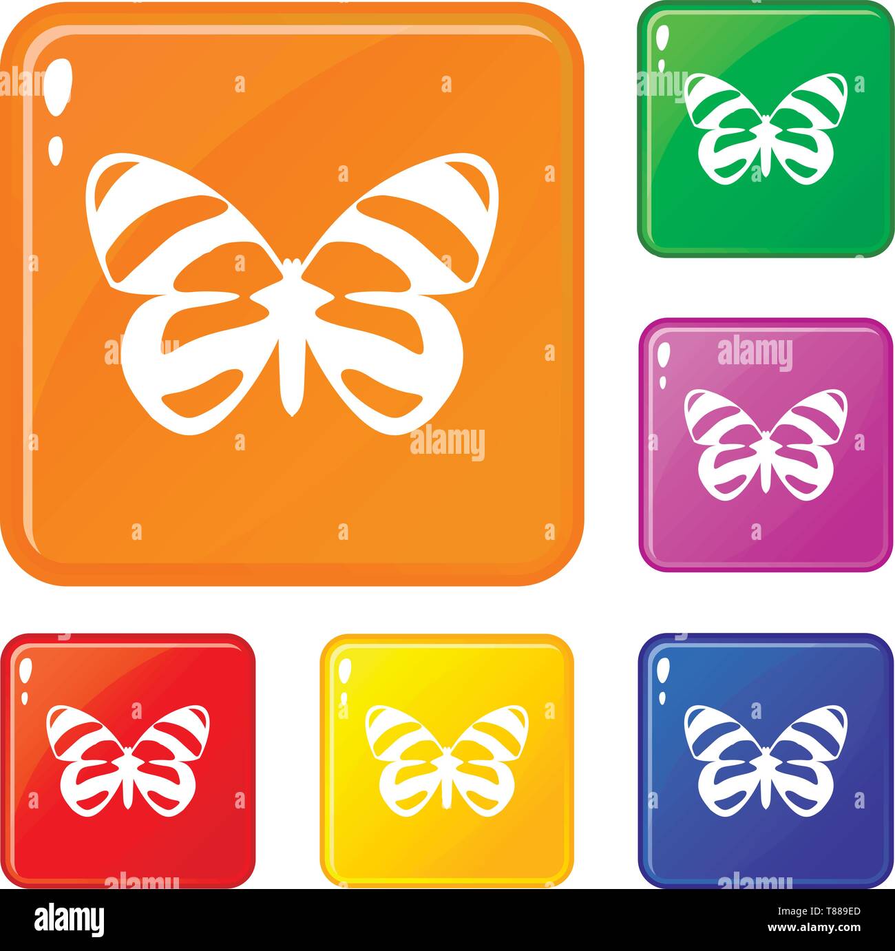 Butterfly icons set vector color Stock Vector Image & Art - Alamy