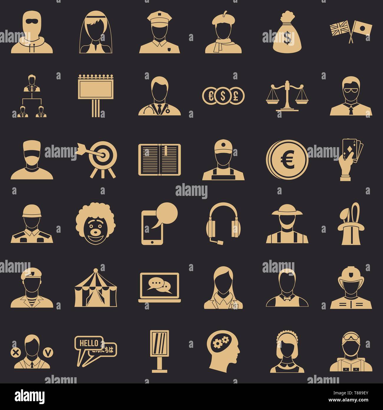 Human icons set, simple style Stock Vector Image & Art - Alamy