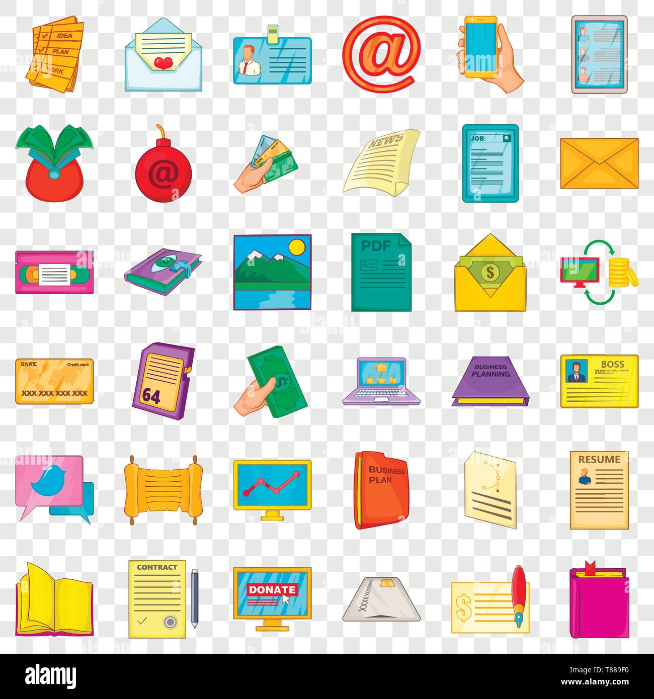 Document icons set, cartoon style Stock Vector Image & Art - Alamy