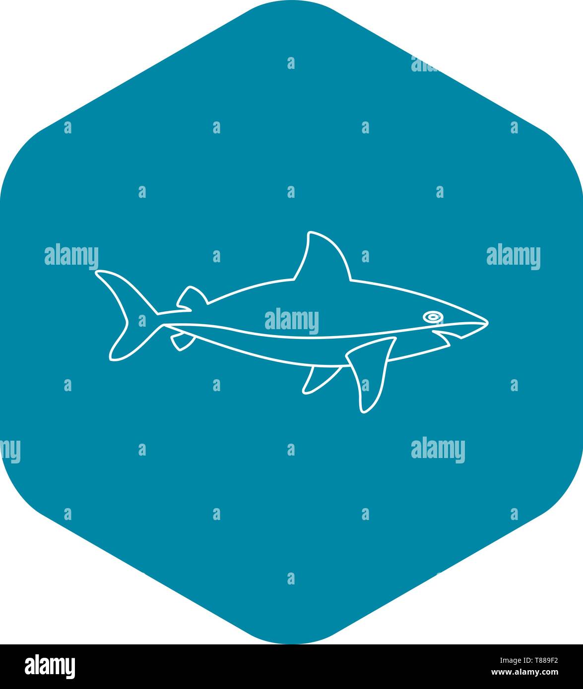 Shark icon, outline style Stock Vector Image & Art - Alamy