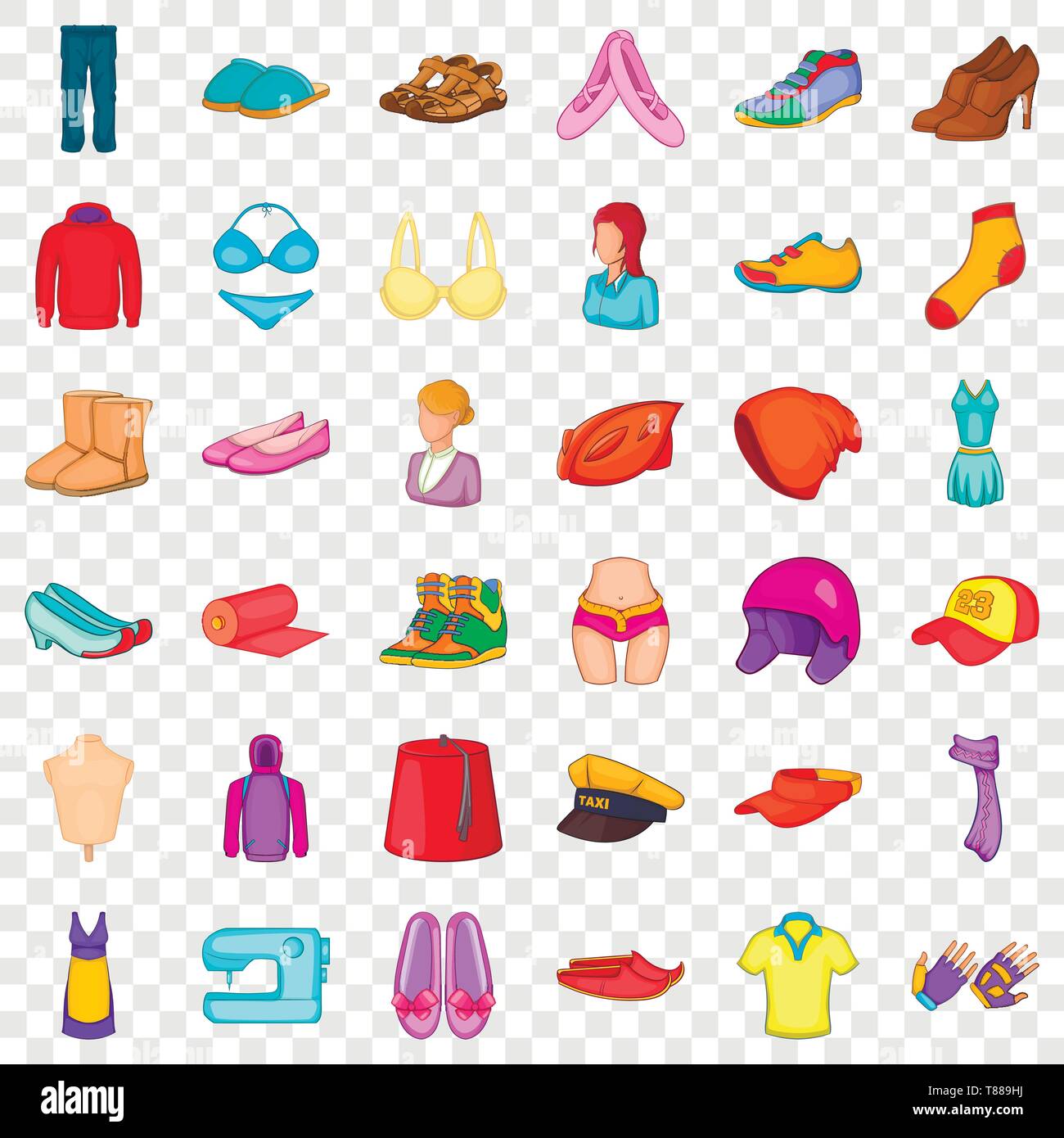 Accessories icons set, cartoon style Stock Vector Image & Art - Alamy