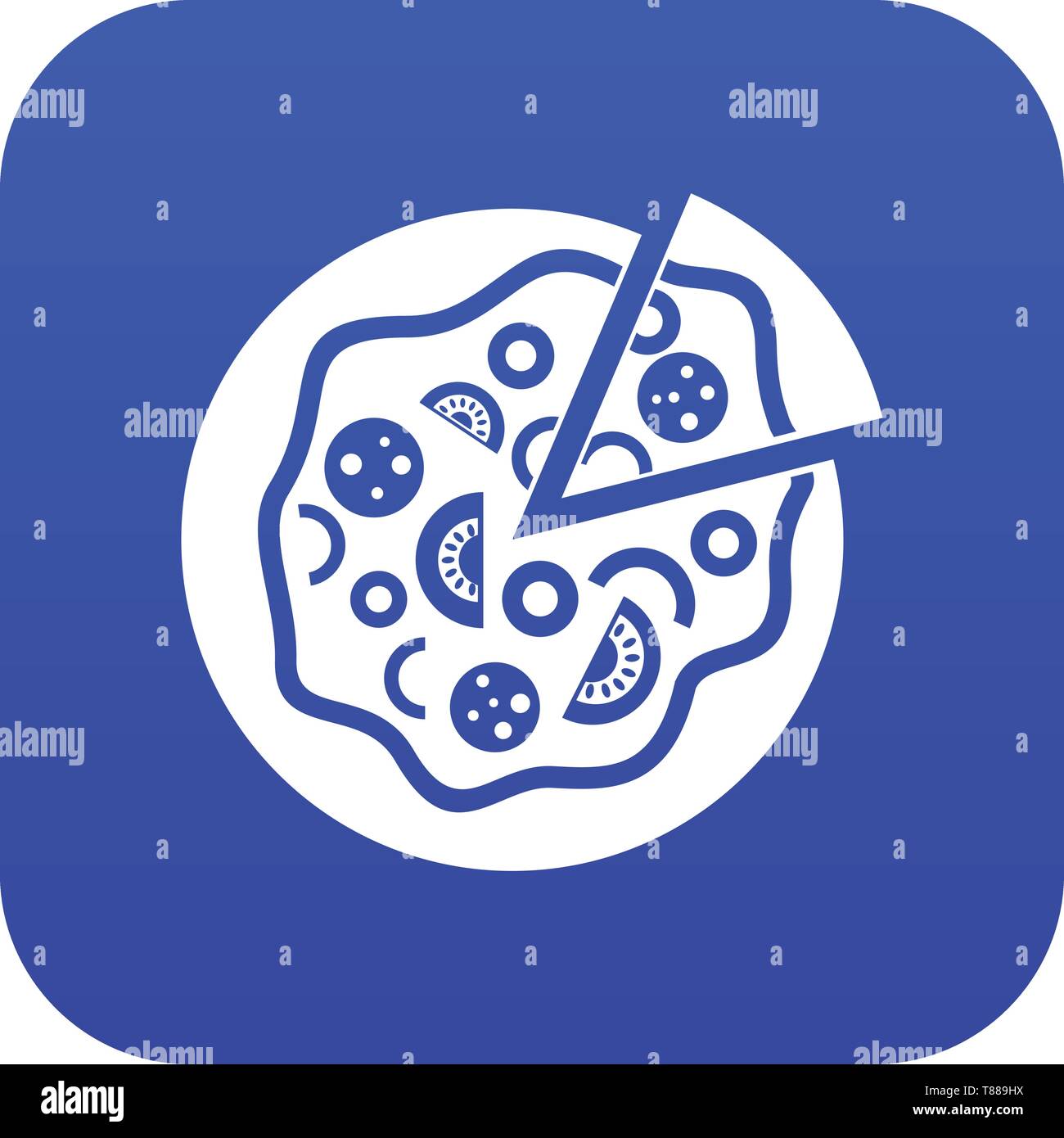 Pizza food icon digital blue Stock Vector Image & Art - Alamy