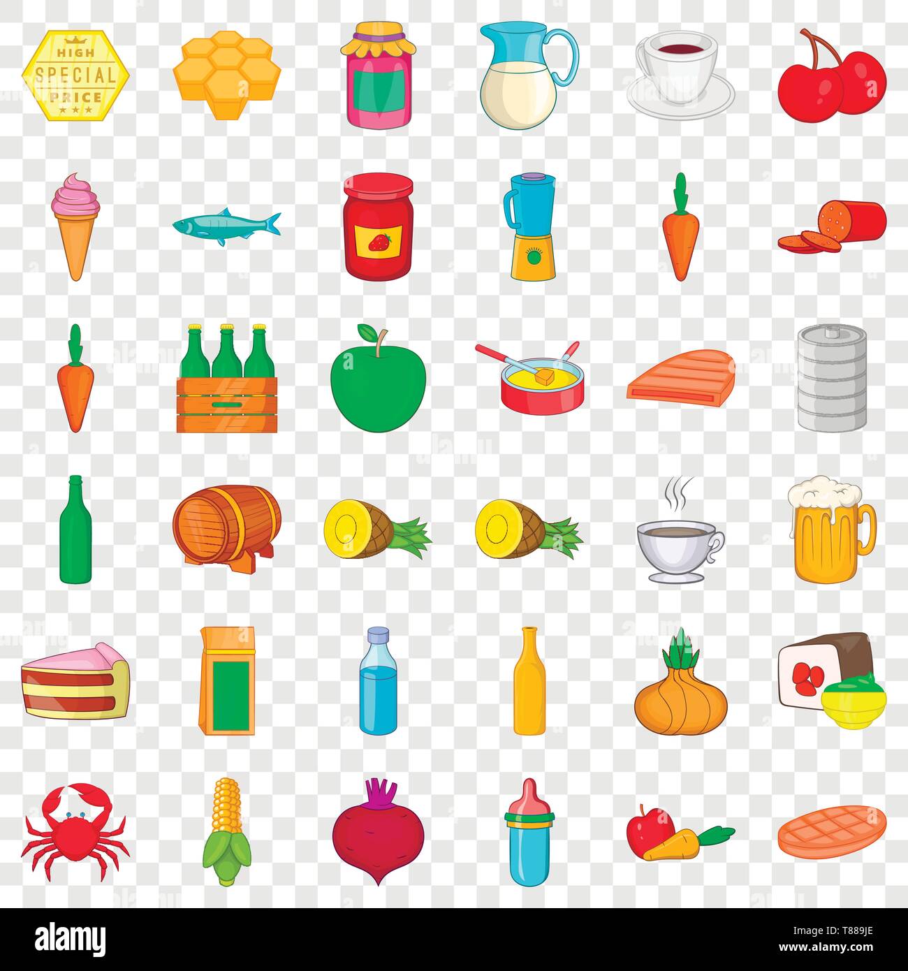 Eating icons set, cartoon style Stock Vector Image & Art - Alamy