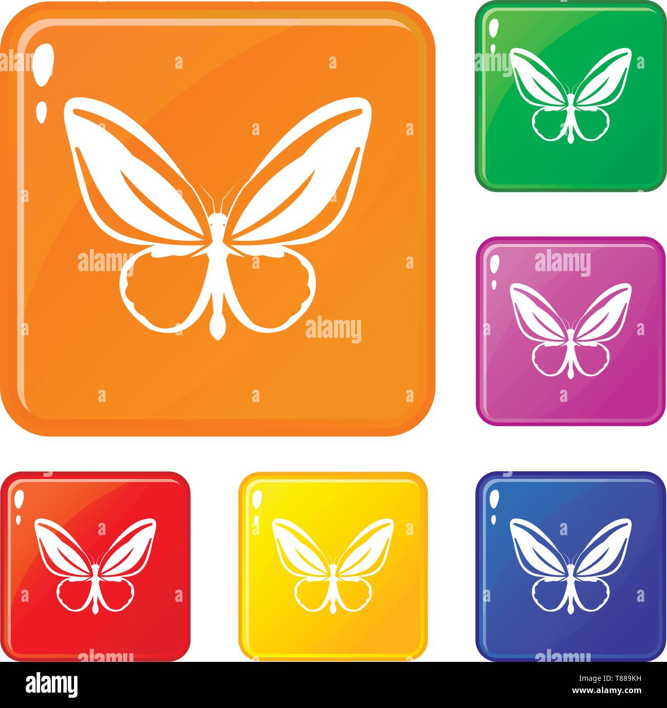 Butterfly icons set vector color Stock Vector Image & Art - Alamy