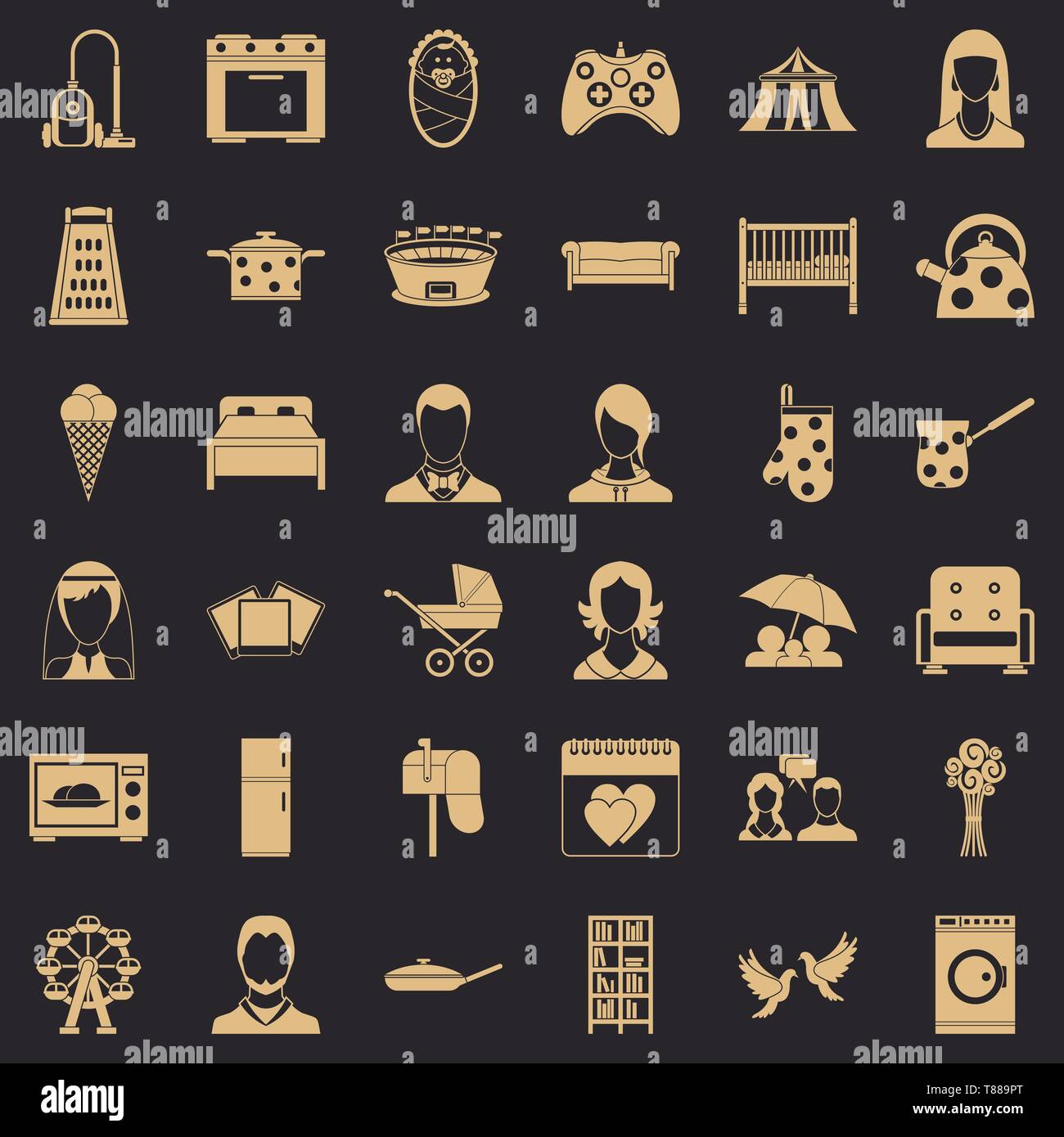 Family icons set, simple style Stock Vector Image & Art - Alamy