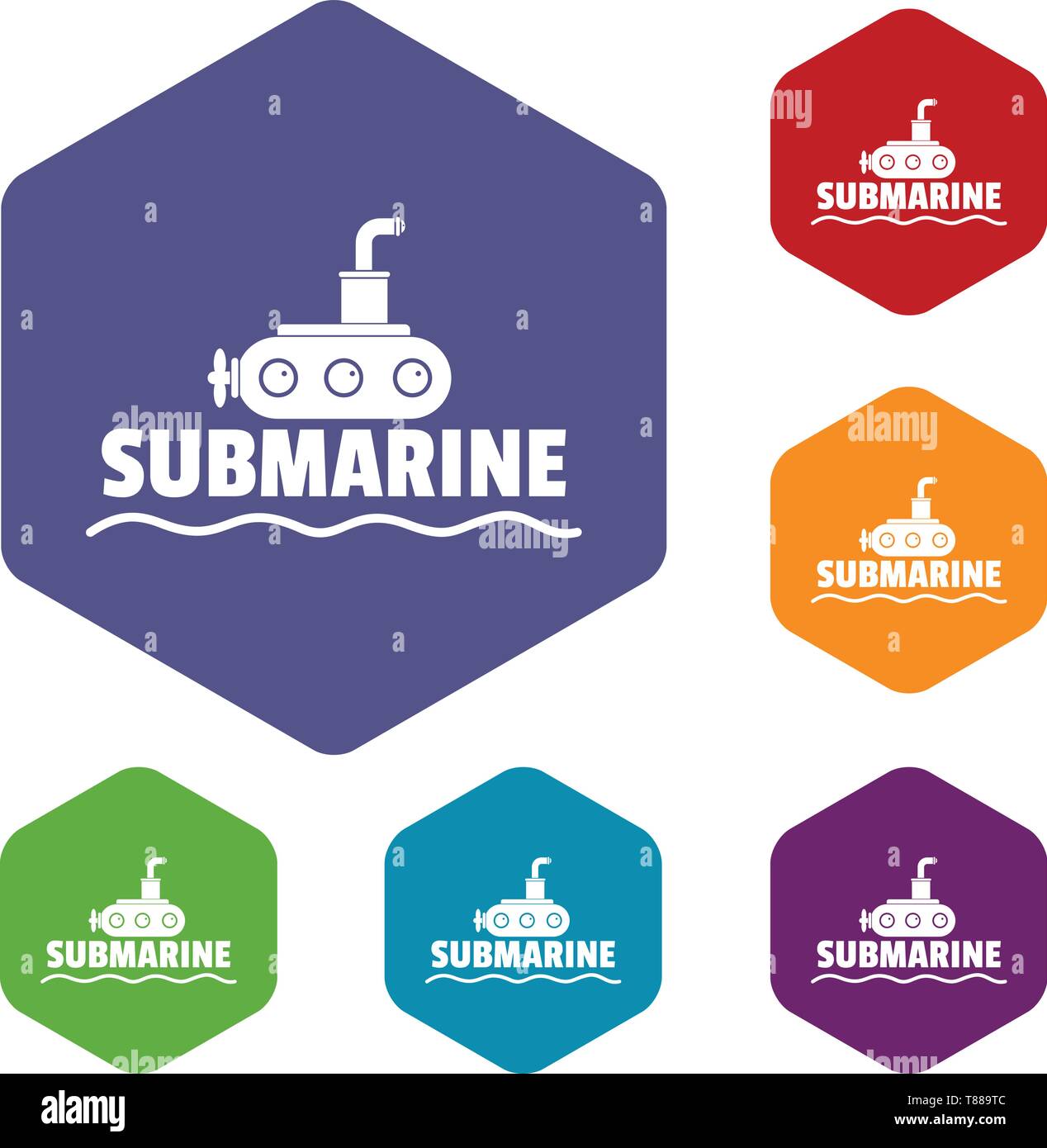 Submarine icons vector hexahedron Stock Vector Image & Art - Alamy