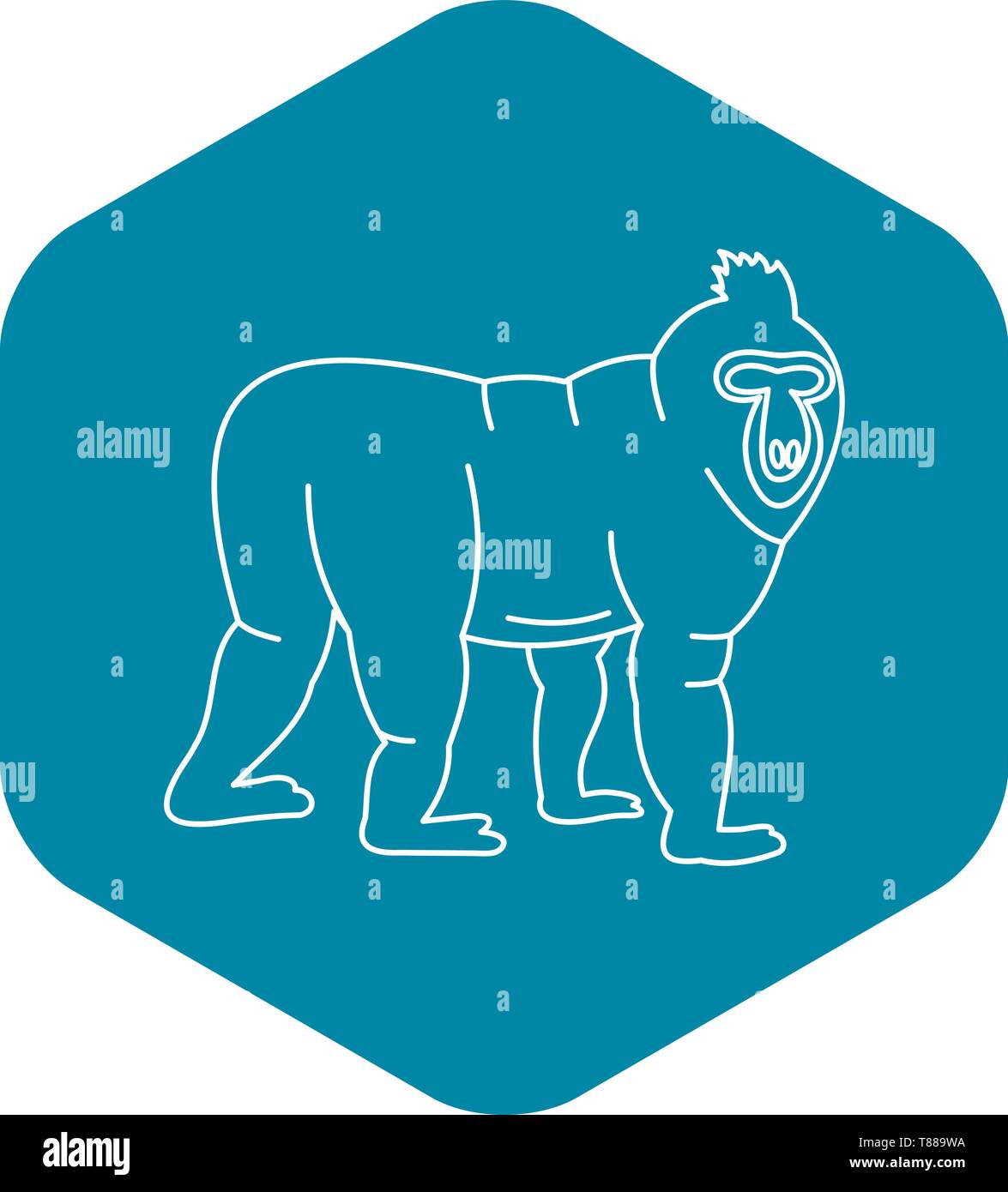 Monkey icon, outline style Stock Vector Image & Art - Alamy