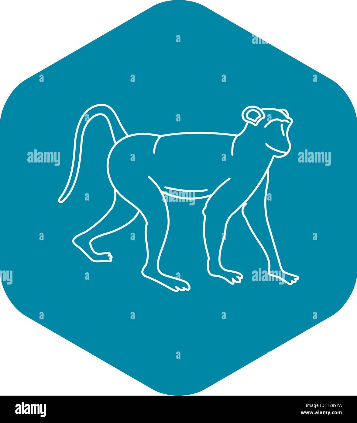 Monkey icon, outline style Stock Vector Image & Art - Alamy