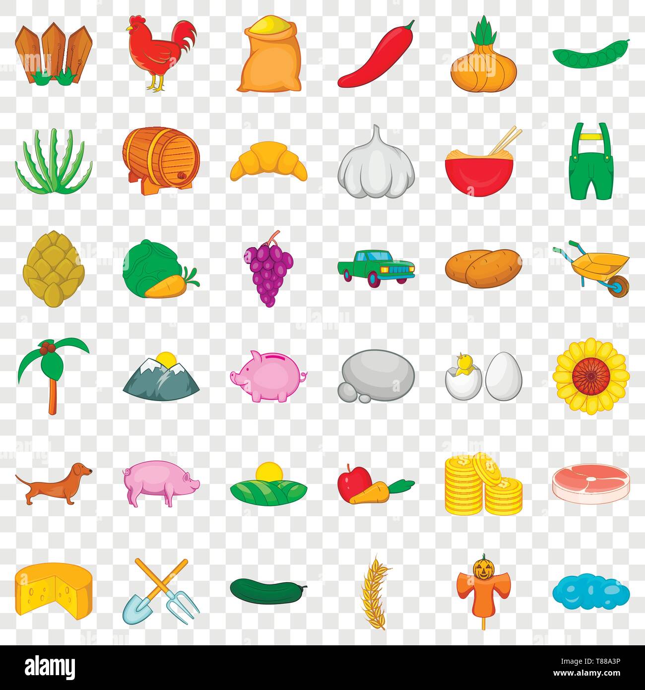 Farm icons set, cartoon style Stock Vector Image & Art - Alamy