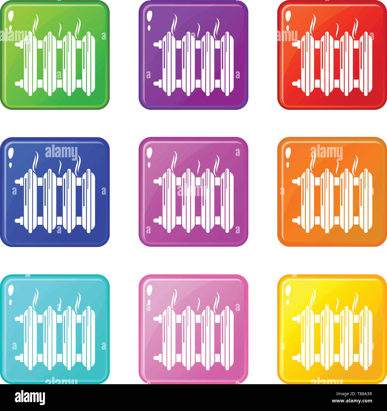 Cast-iron battery icons set 9 color collection Stock Vector Image & Art ...