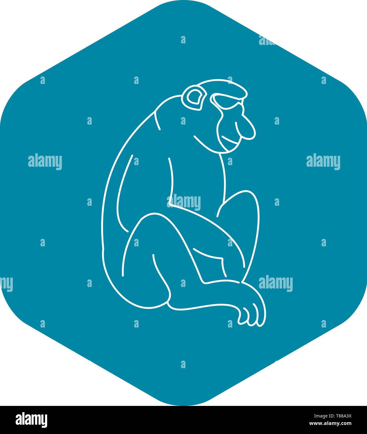 Macaque icon, outline style Stock Vector Image & Art - Alamy