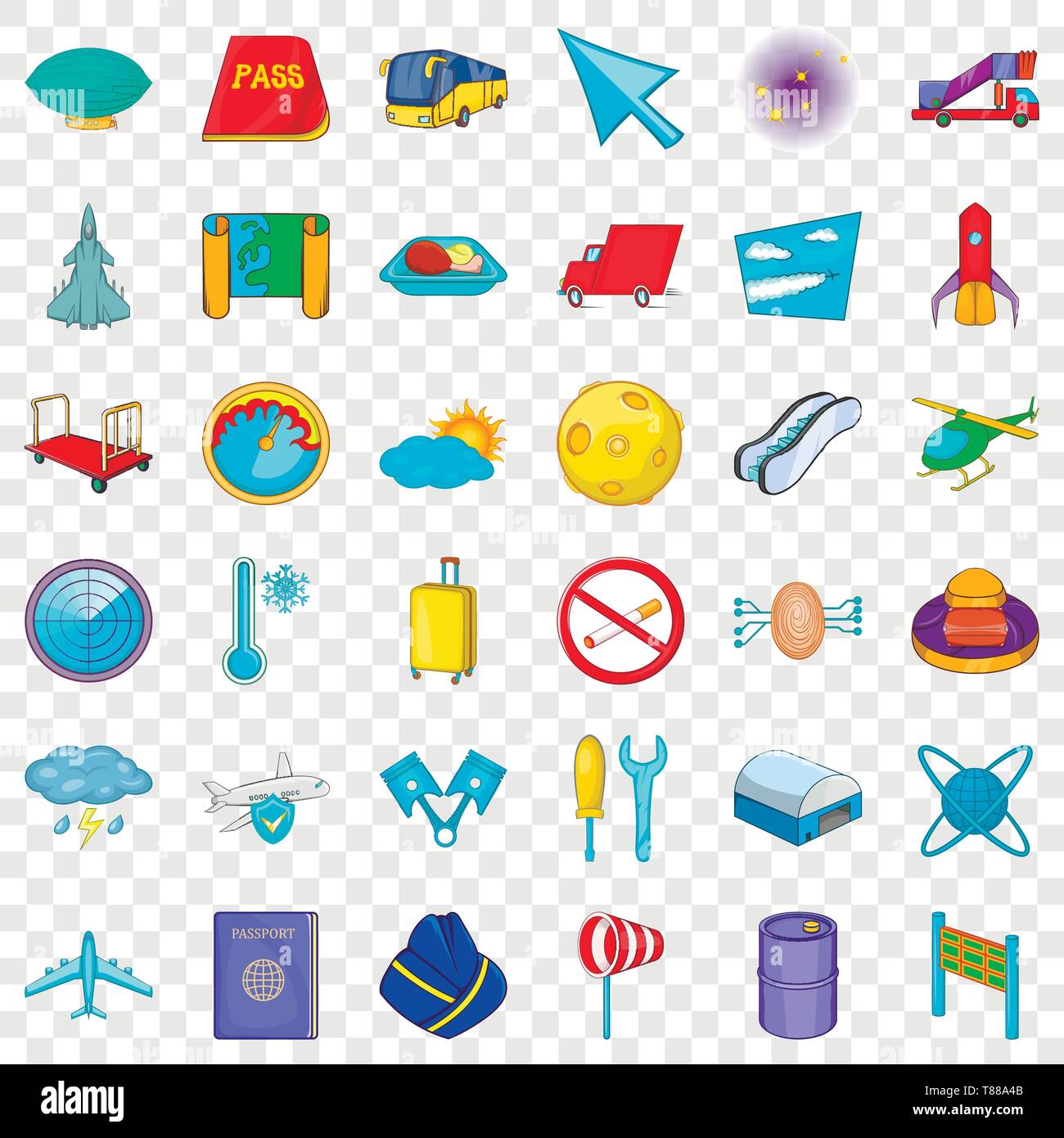 Aircraft icons set, cartoon style Stock Vector Image & Art - Alamy