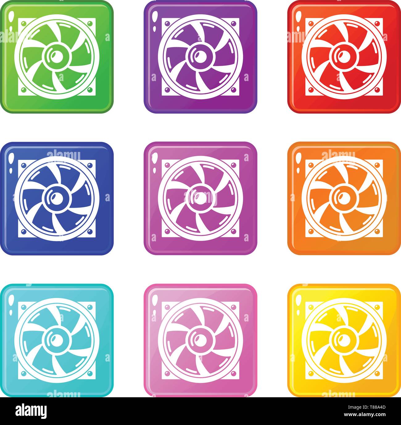 Thermal fan icons set 9 color collection Stock Vector Image & Art - Alamy