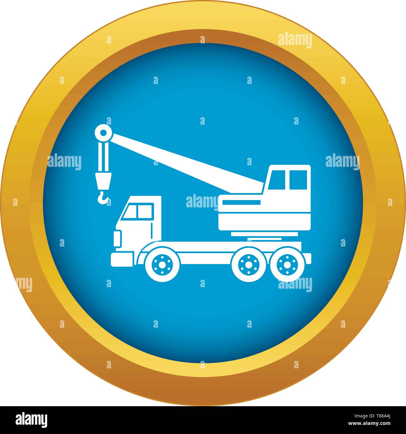 Truck crane icon blue vector isolated Stock Vector Image & Art - Alamy