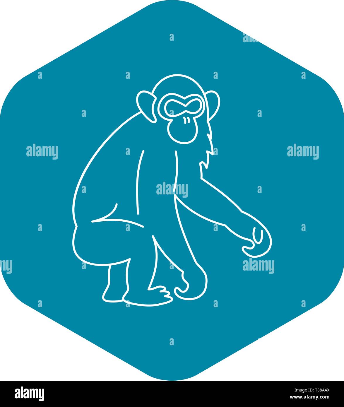 Monkey icon, outline style Stock Vector Image & Art - Alamy