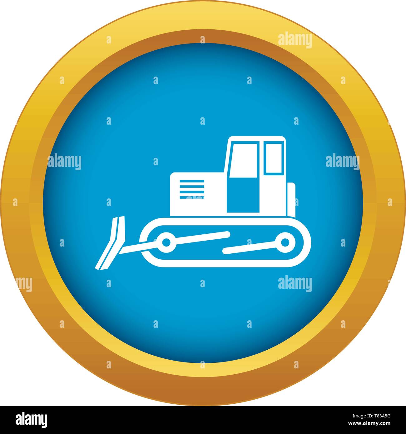Bulldozer icon blue vector isolated Stock Vector Image & Art - Alamy