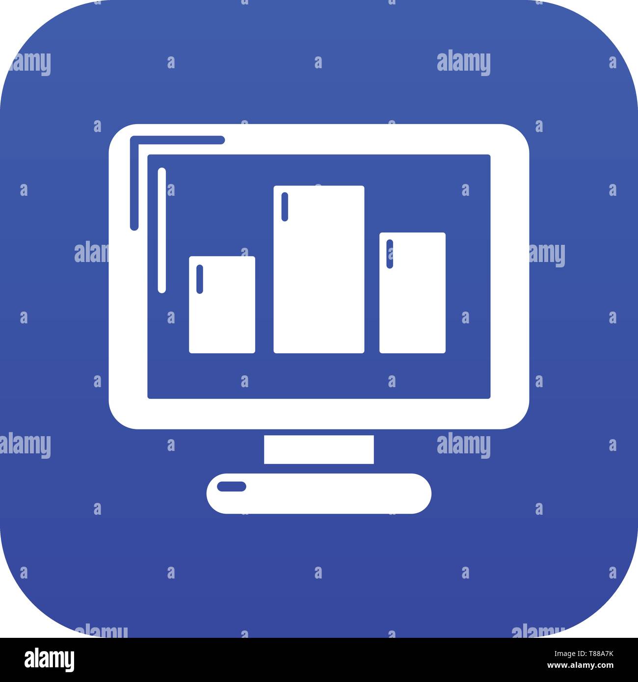 Monitor icon blue vector Stock Vector Image & Art - Alamy