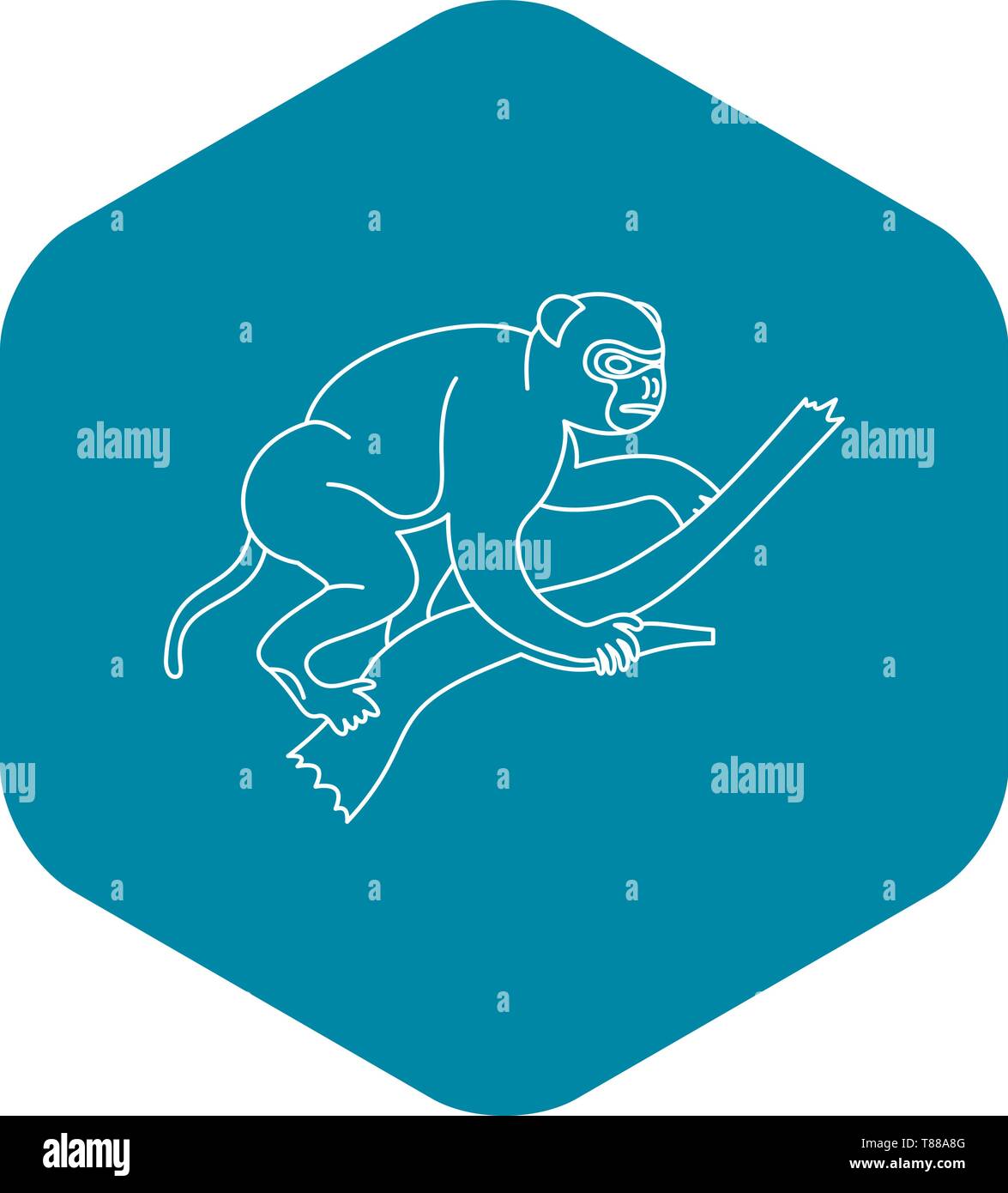 Monkey icon, outline Stock Vector Image & Art - Alamy