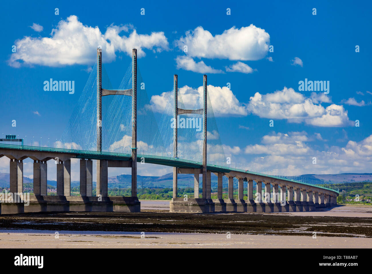 Prince of Wales Bridge connecting England and Wales, looking from ...