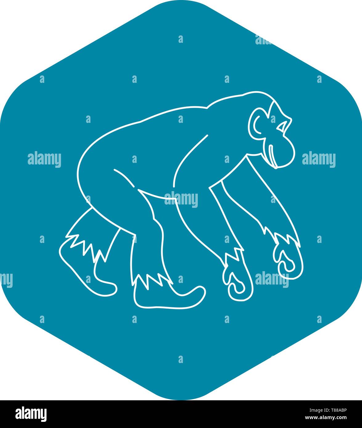 Monkey icon, outline Stock Vector Image & Art - Alamy