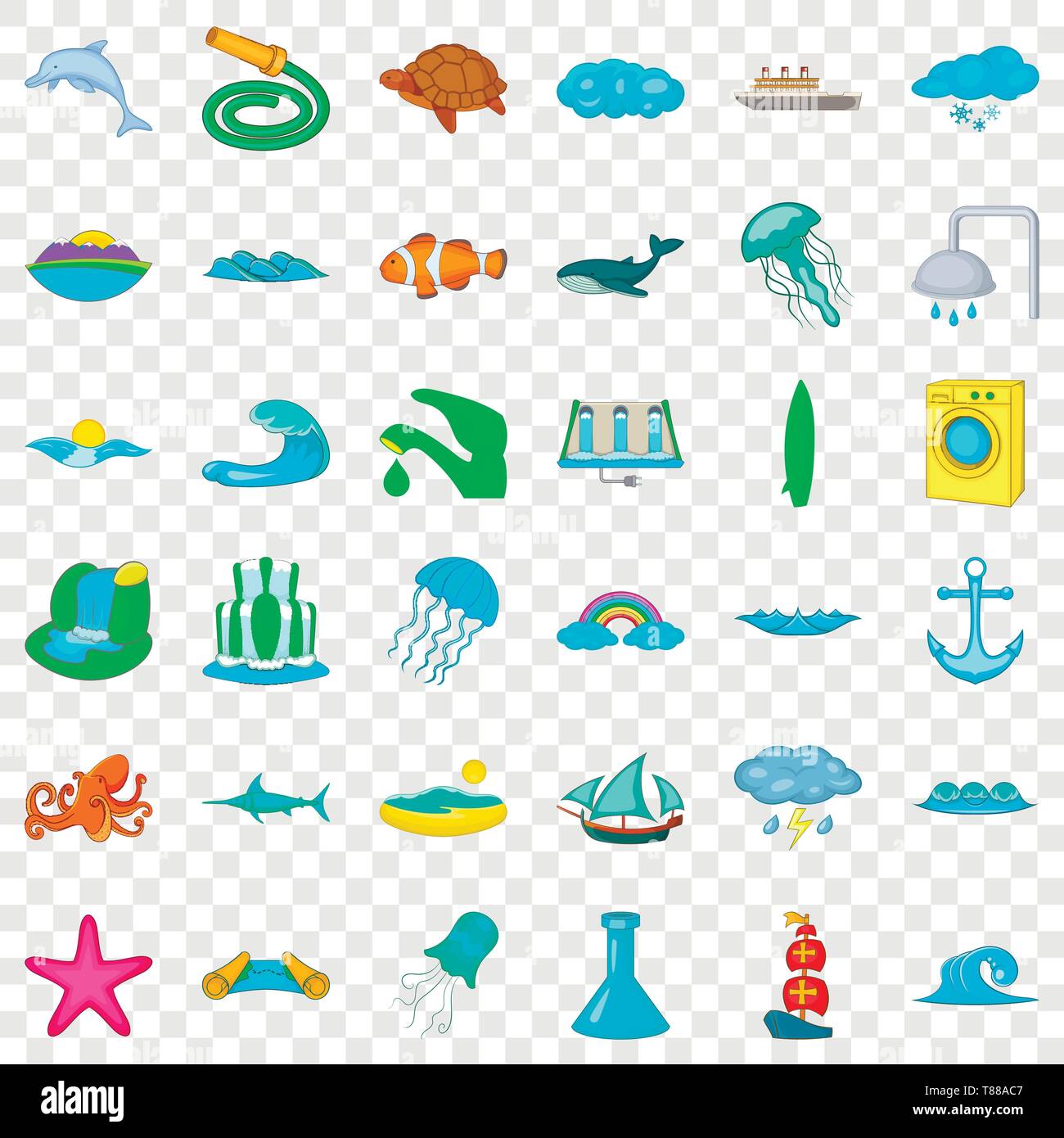 Water icons set, cartoon style Stock Vector Image & Art - Alamy