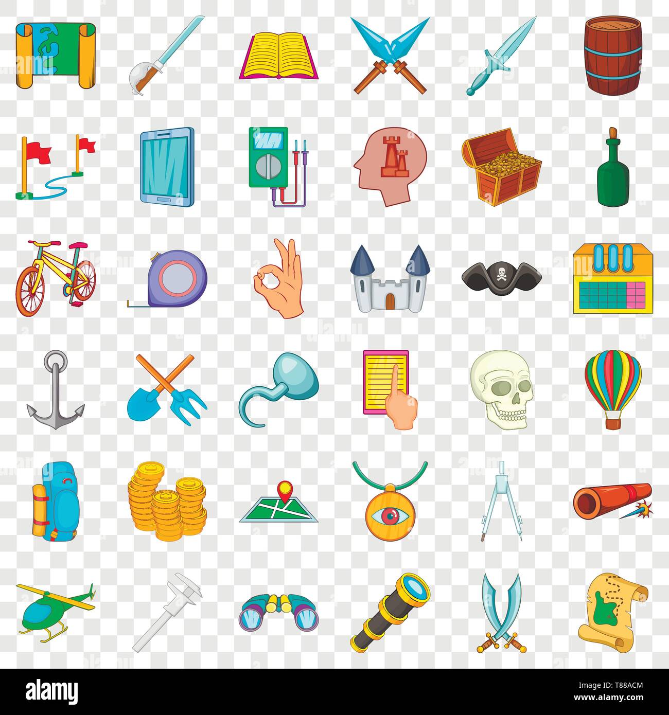 Pirate icons set, cartoon style Stock Vector Image & Art - Alamy