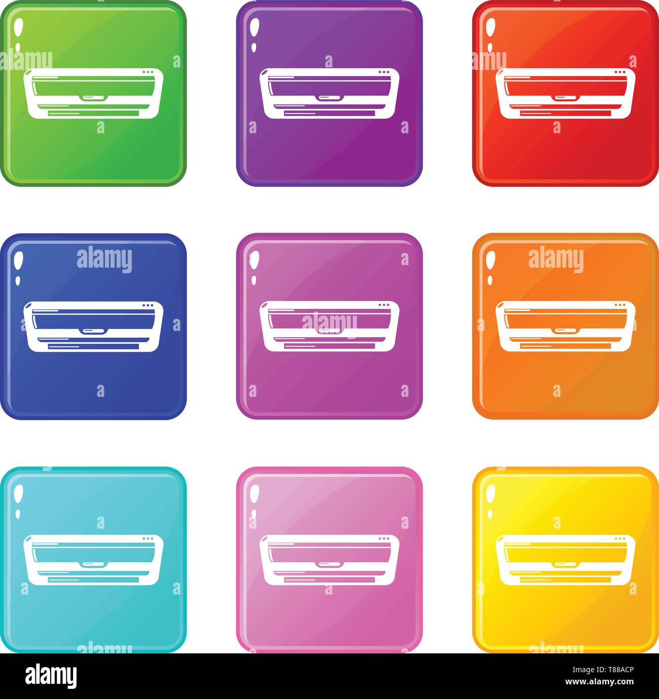 Split system icons set 9 color collection Stock Vector Image & Art - Alamy