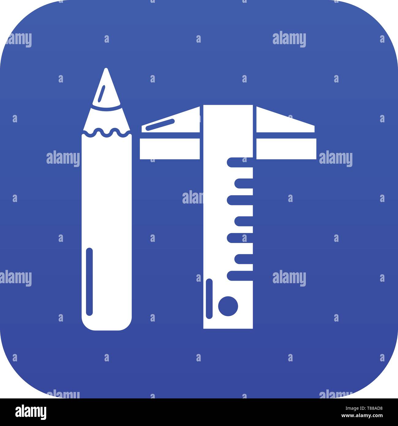 Ruler pencil icon blue vector Stock Vector Image & Art - Alamy