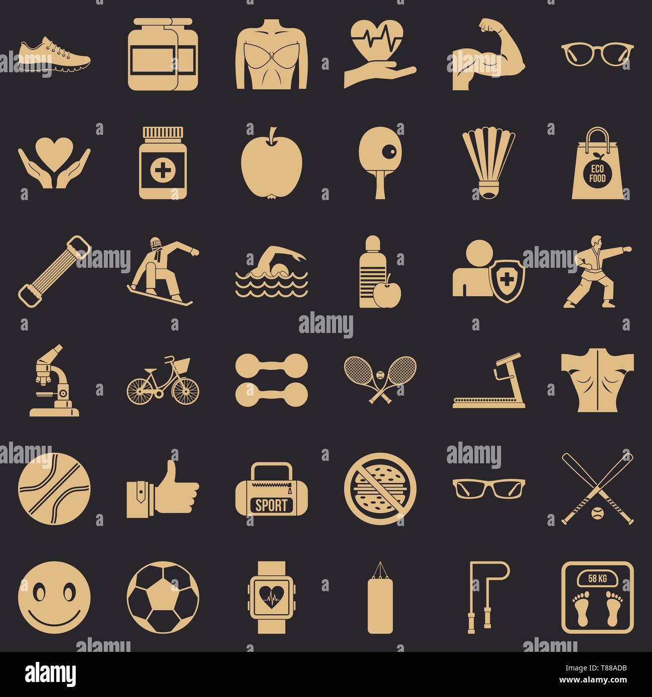 Gymnastics icons set, simple style Stock Vector Image & Art - Alamy