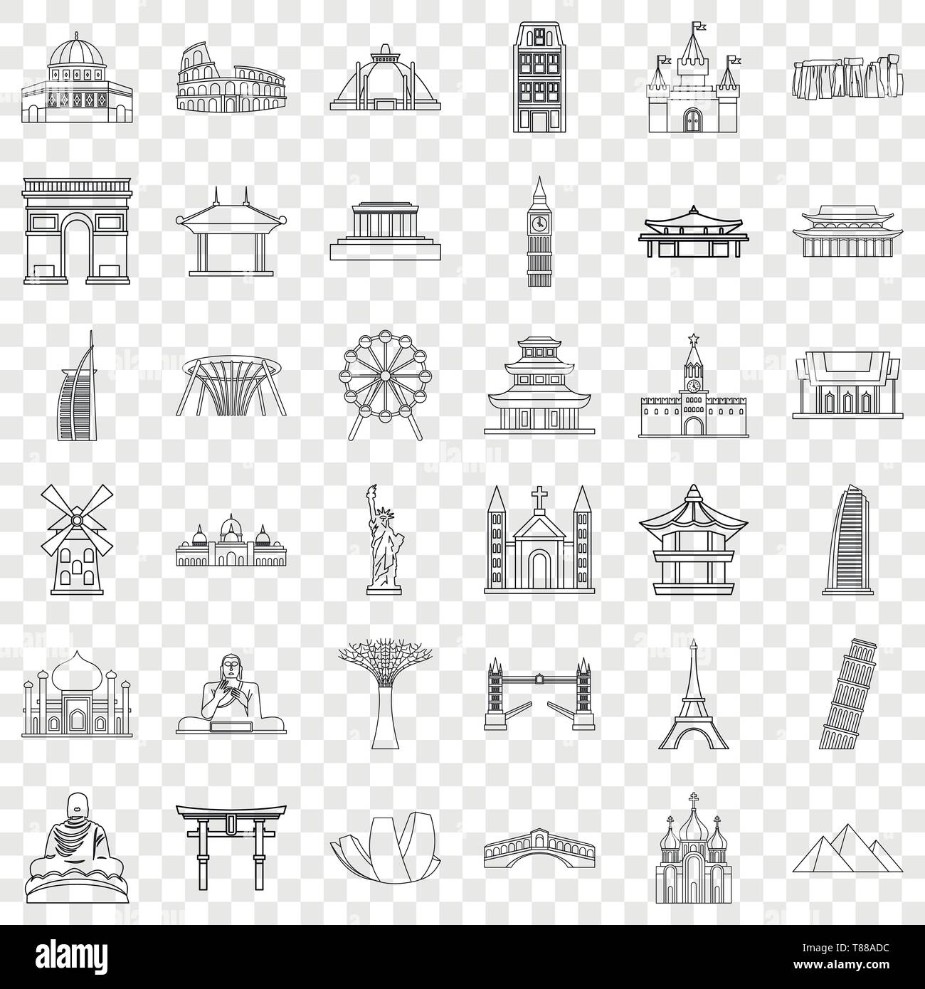 Country icons set, outline style Stock Vector Image & Art - Alamy