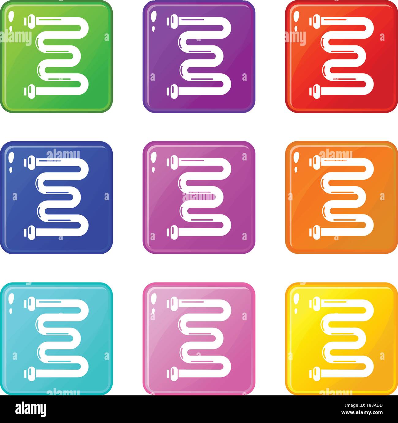 Coil battery icons set 9 color collection Stock Vector Image & Art - Alamy