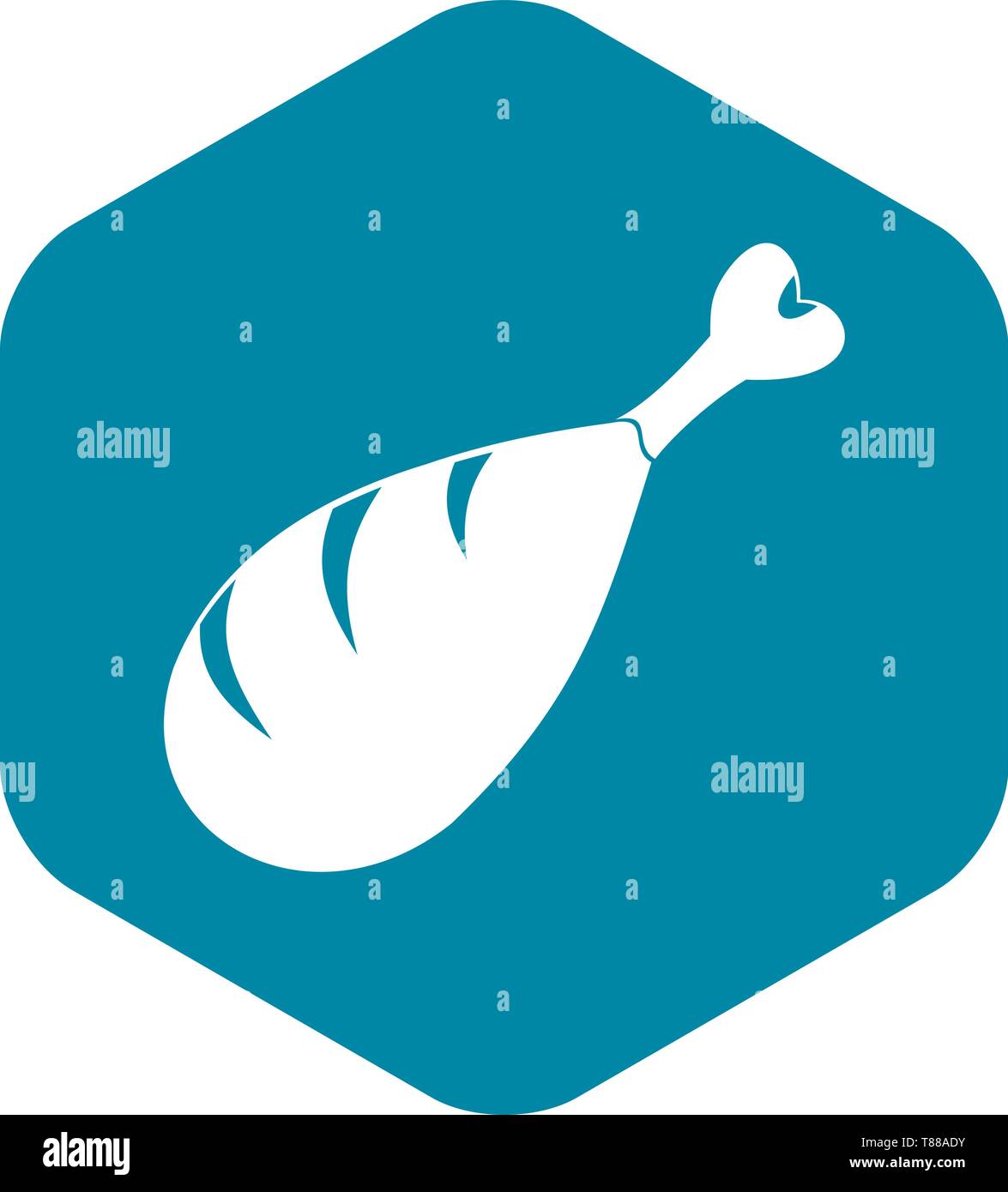 Meat on the bone icon, simple style Stock Vector Image & Art - Alamy