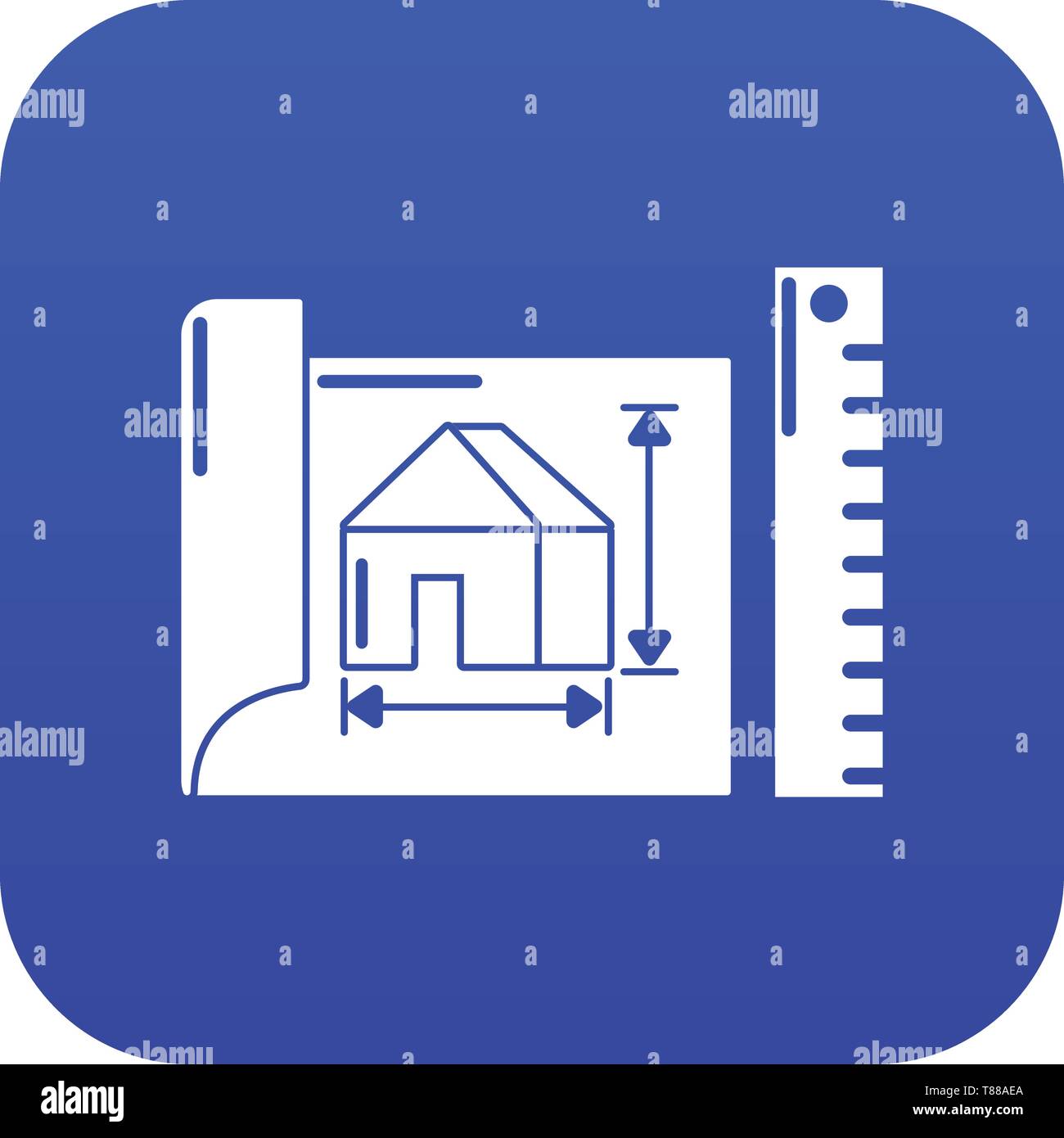 House plan icon blue vector Stock Vector Image & Art - Alamy