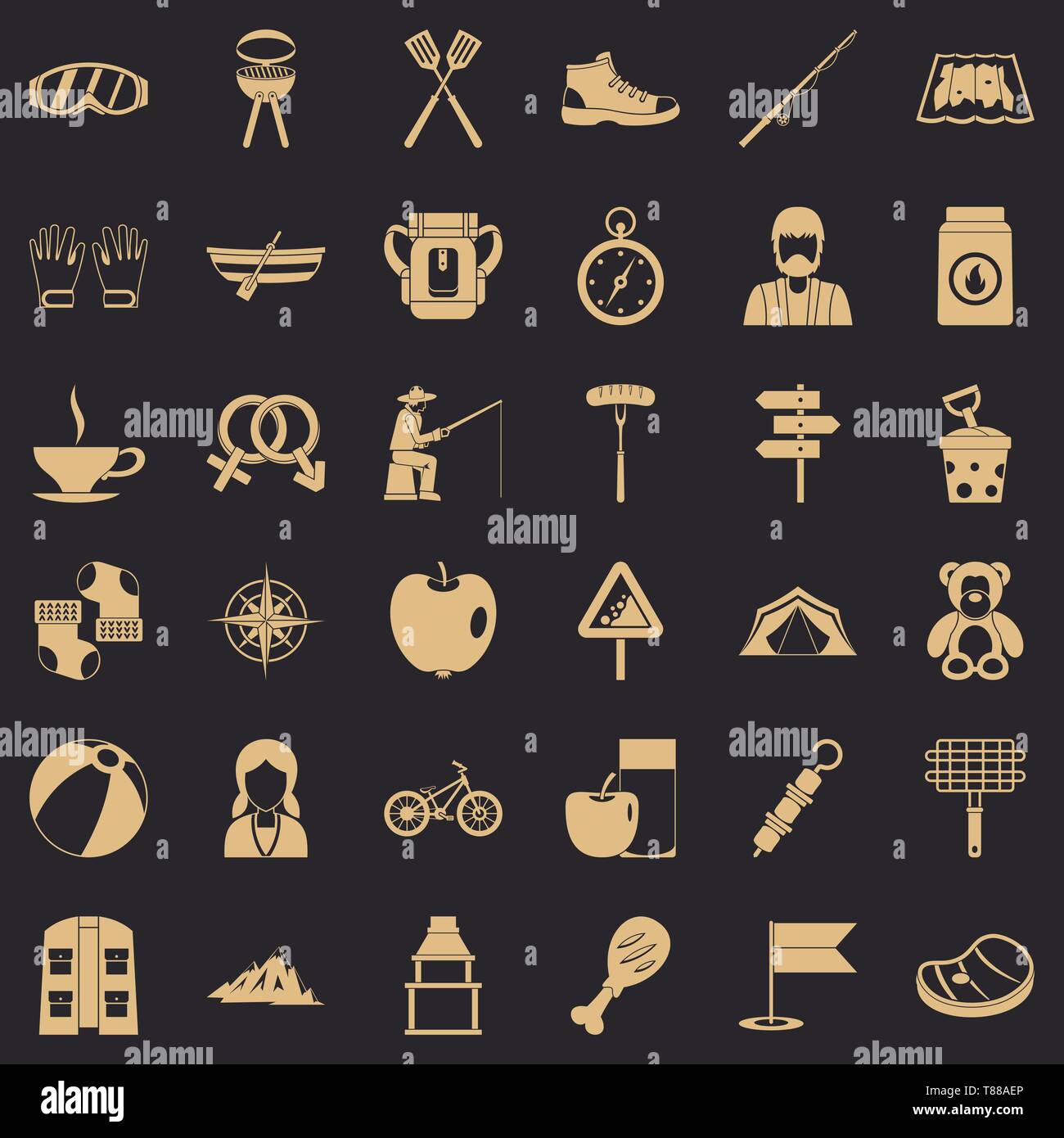 Walking icons set, simple style Stock Vector Image & Art - Alamy