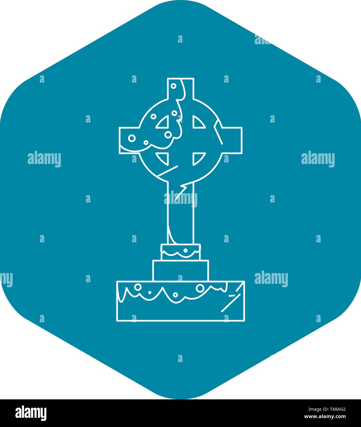 Celtic cross gravestone icon, outline style Stock Vector Image & Art ...