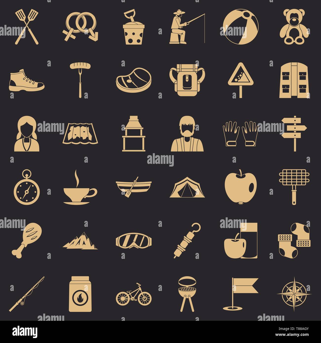 Mountain icons set, simple style Stock Vector Image & Art - Alamy