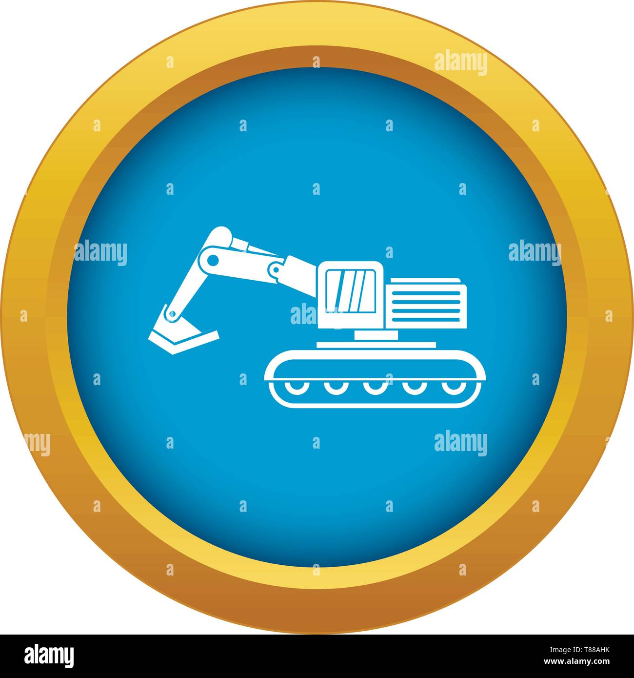 Excavator icon blue vector isolated Stock Vector Image & Art - Alamy