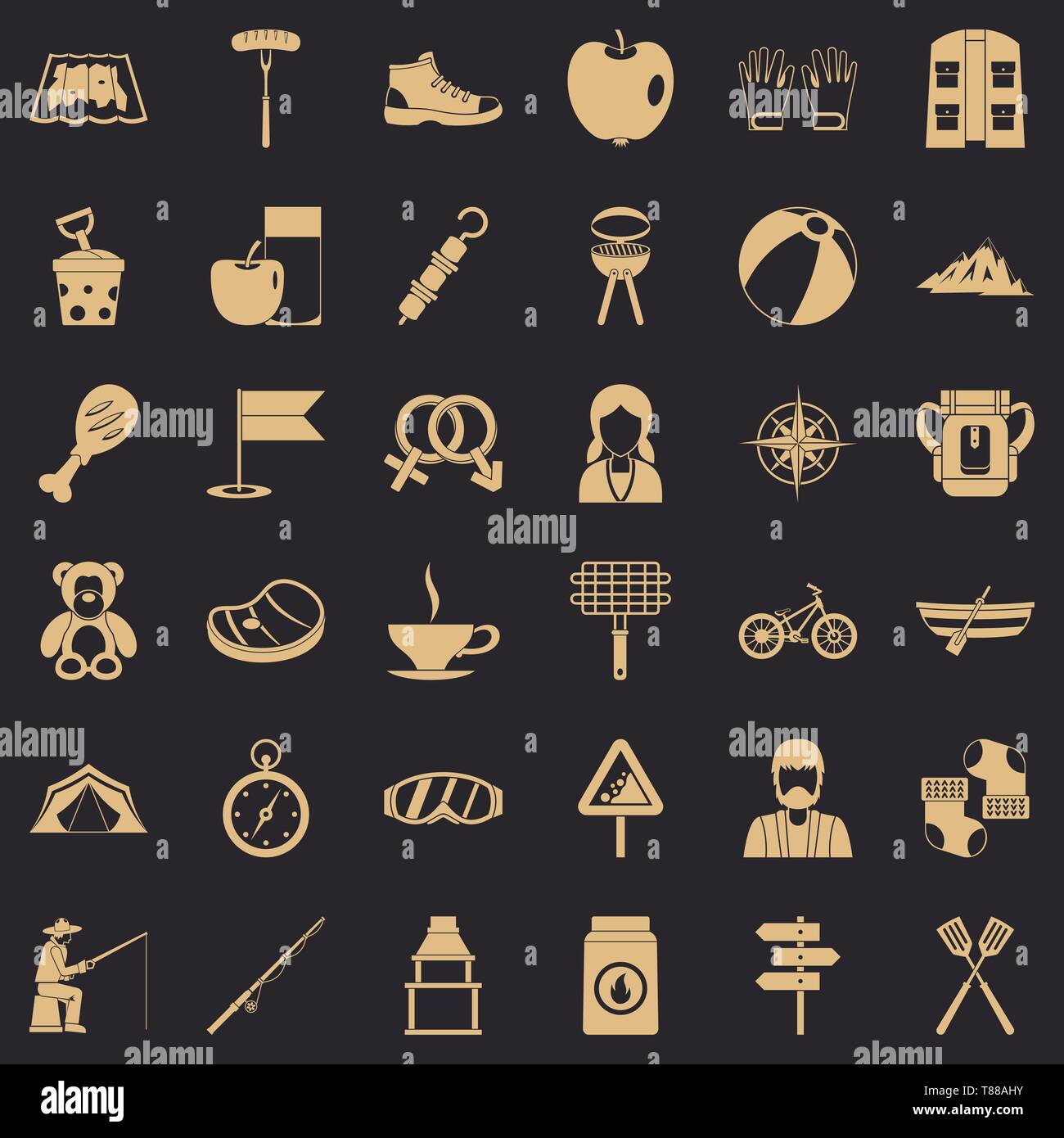 Backpack icons set, simple style Stock Vector Image & Art - Alamy