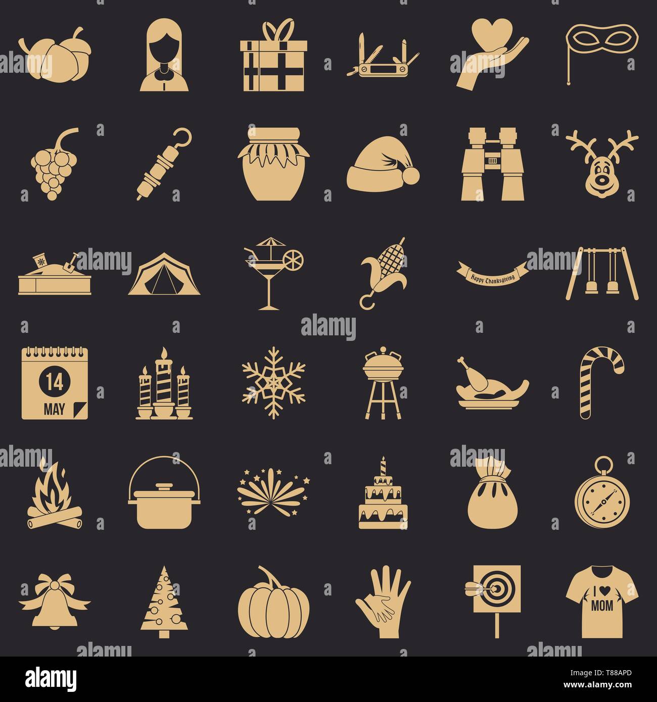 Family tradition icons set, simple style Stock Vector Image & Art - Alamy