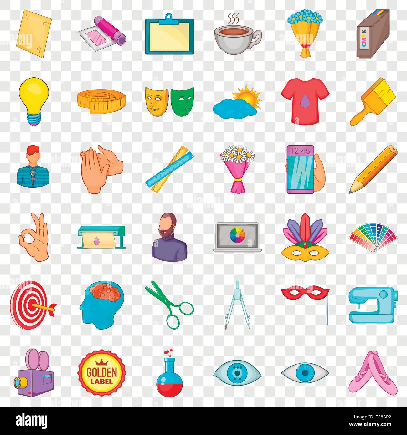 Art workshop icons set, cartoon style Stock Vector Image & Art - Alamy