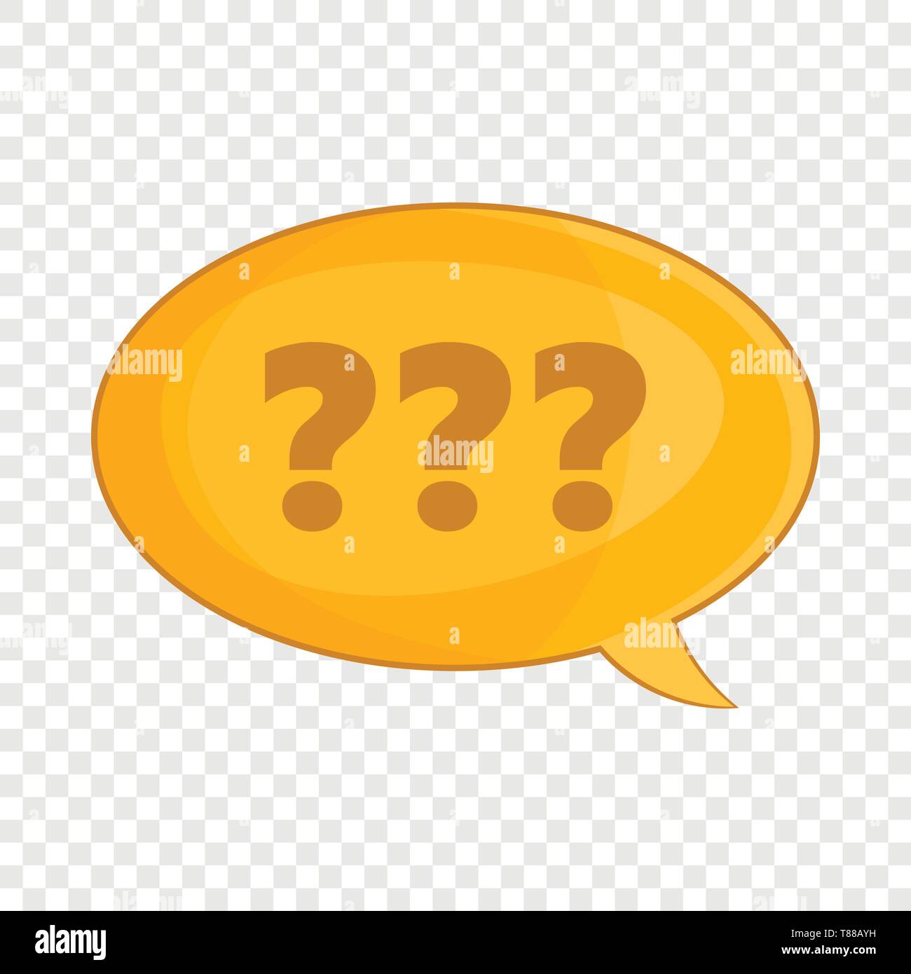 Speech bubble with question icon, cartoon style Stock Vector Image ...
