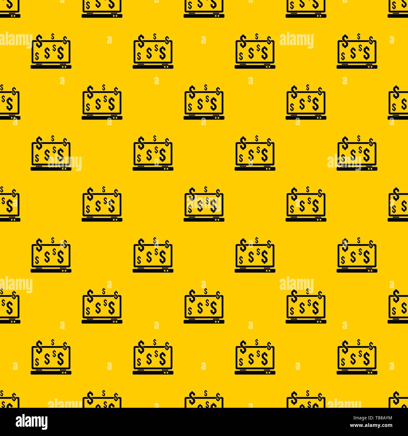 Computer monitor and dollar signs pattern vector Stock Vector Image ...